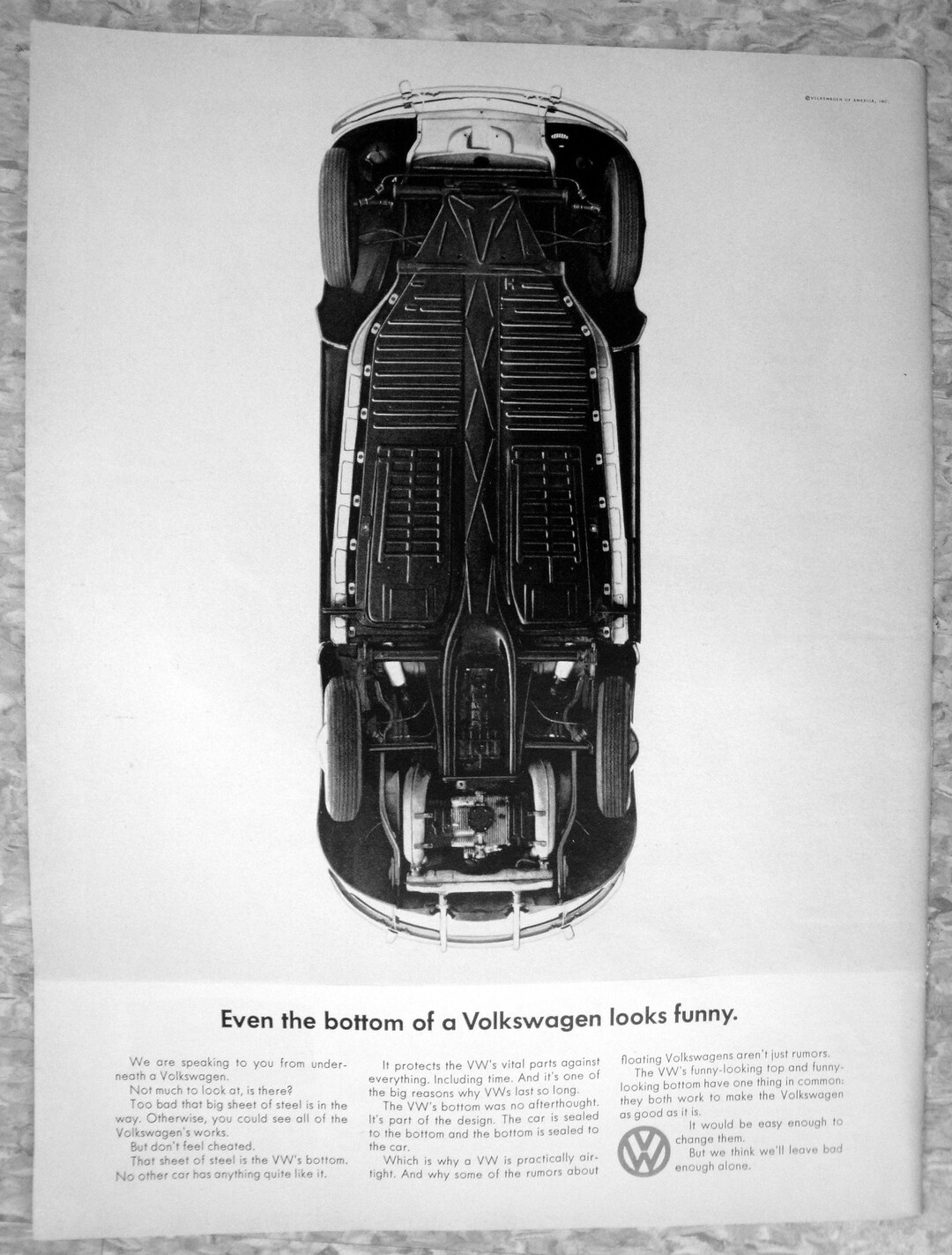 1965 VW Beetle-bug-looks Funny Upside Down Volkswagen Original 13.5 ...
