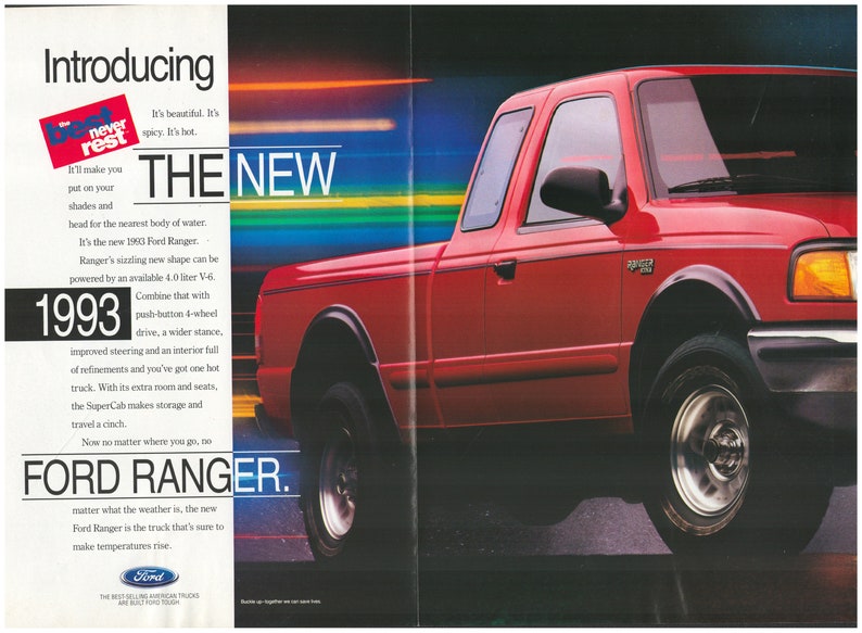 1993 Ford Ranger Introduction Original 3 Page Magazine Ad - Etsy