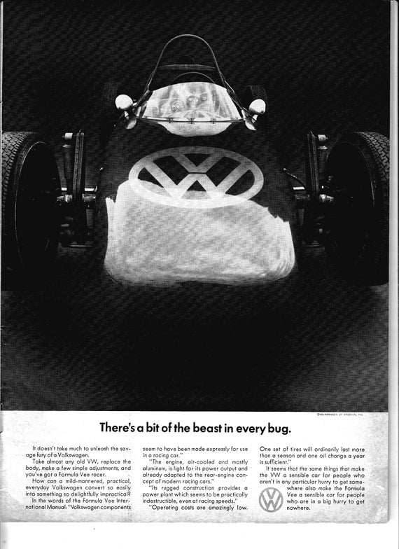 1967 VW Beetle-converted Into Racing Formula Vee-bug-original - Etsy