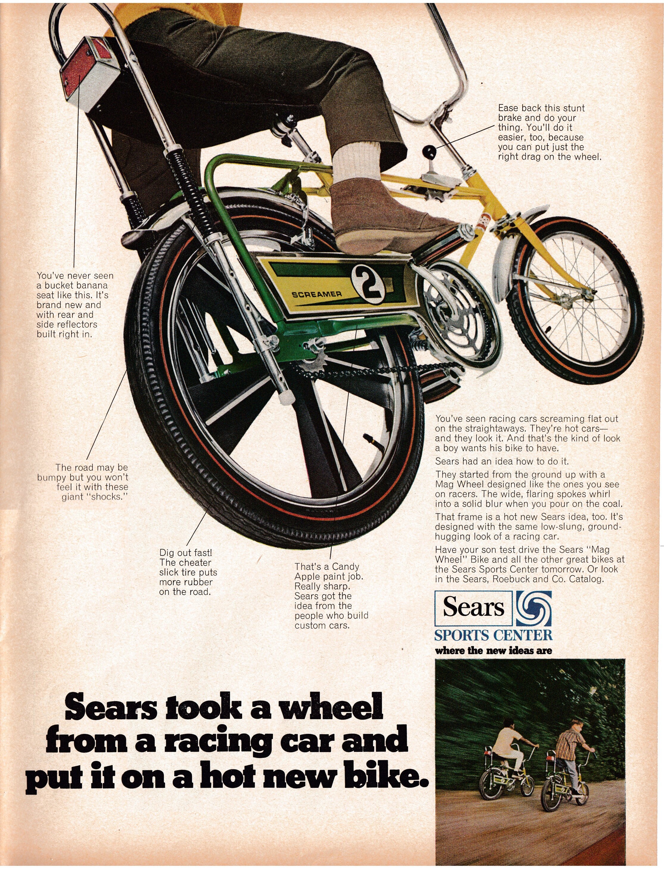 1969 Sears Screamer Bicycle Banana Seat-shocks-original 13.5 | Etsy