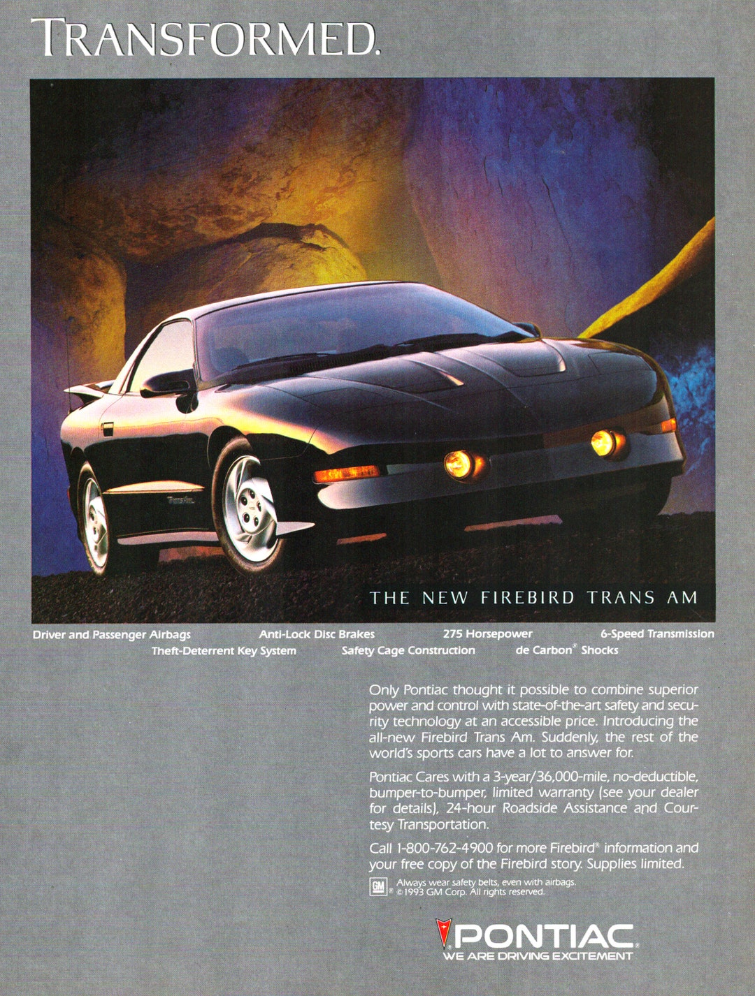 1993 Pontiac Firebird Trans Am Transformed Original Magazine Ad - Etsy
