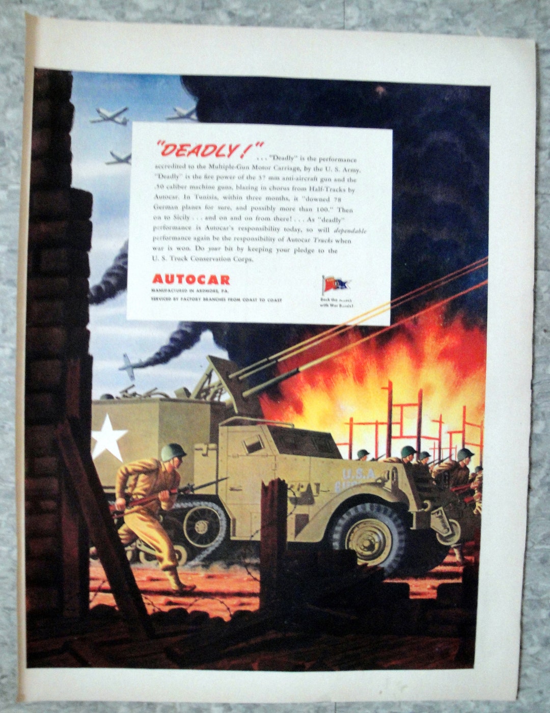 1943 Autocar Half Track-multiple Gun Carriage Original 13.5 - Etsy