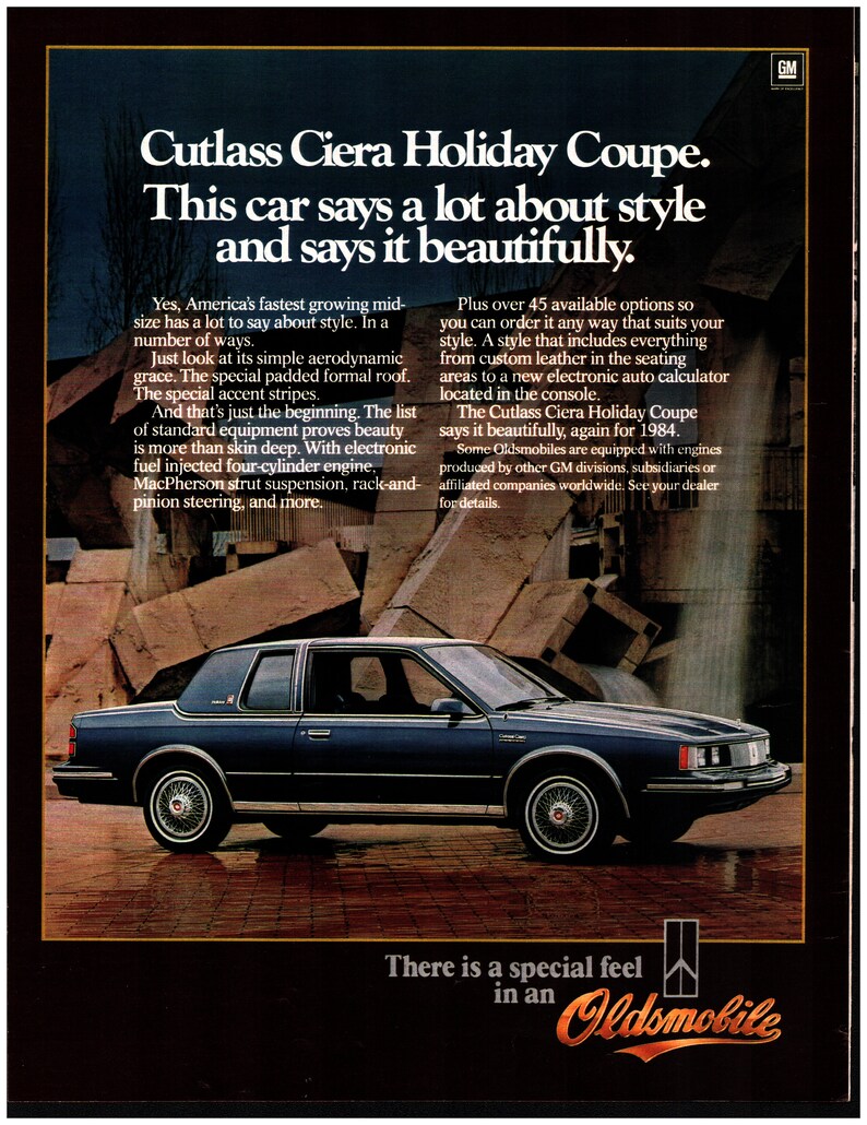 1984 Oldsmobile Cutlass Ciera Holiday Coupe Original 13 10 - Etsy