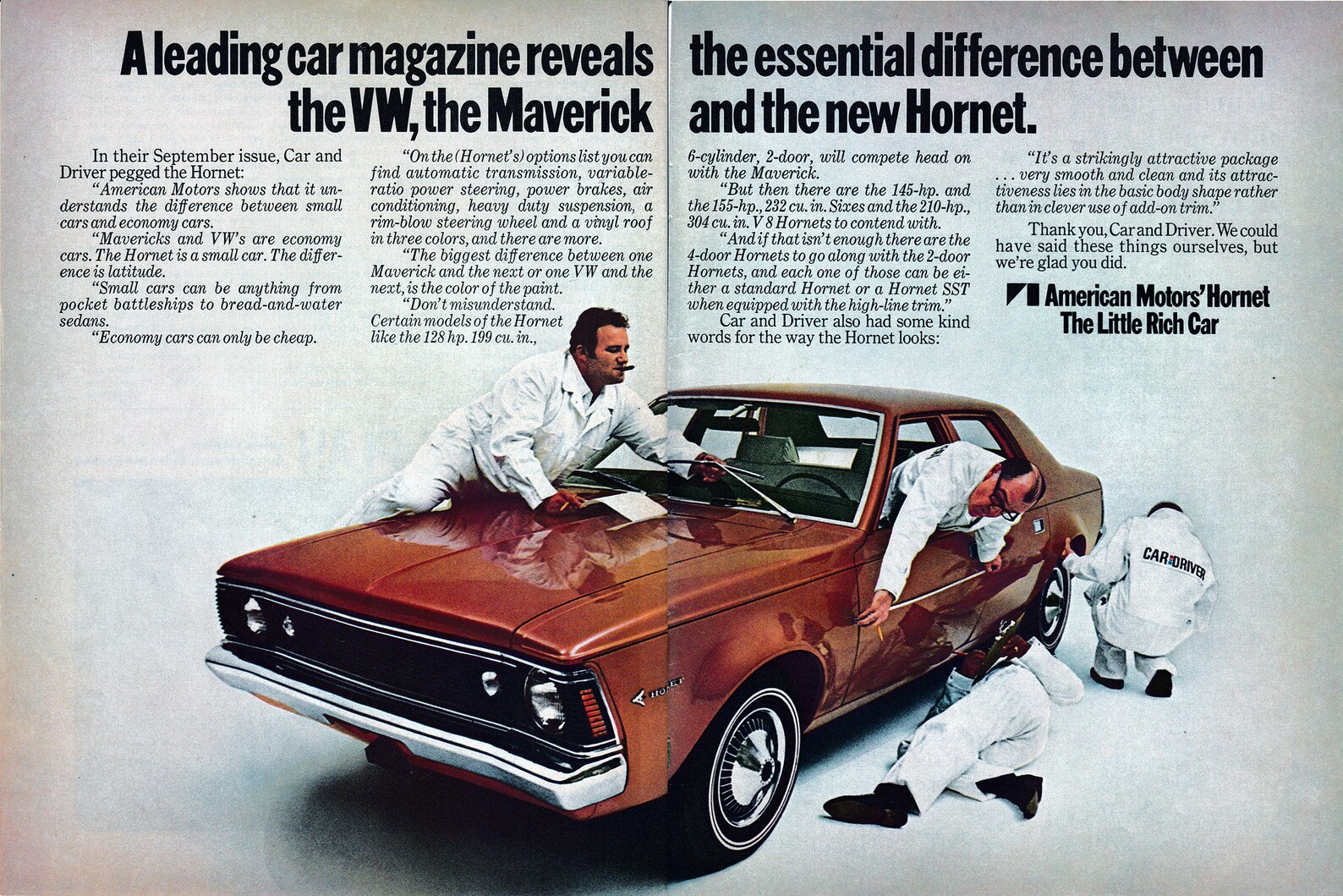 1969 AMC Hornet VW Maverick Comparison Original 2 Page | Etsy