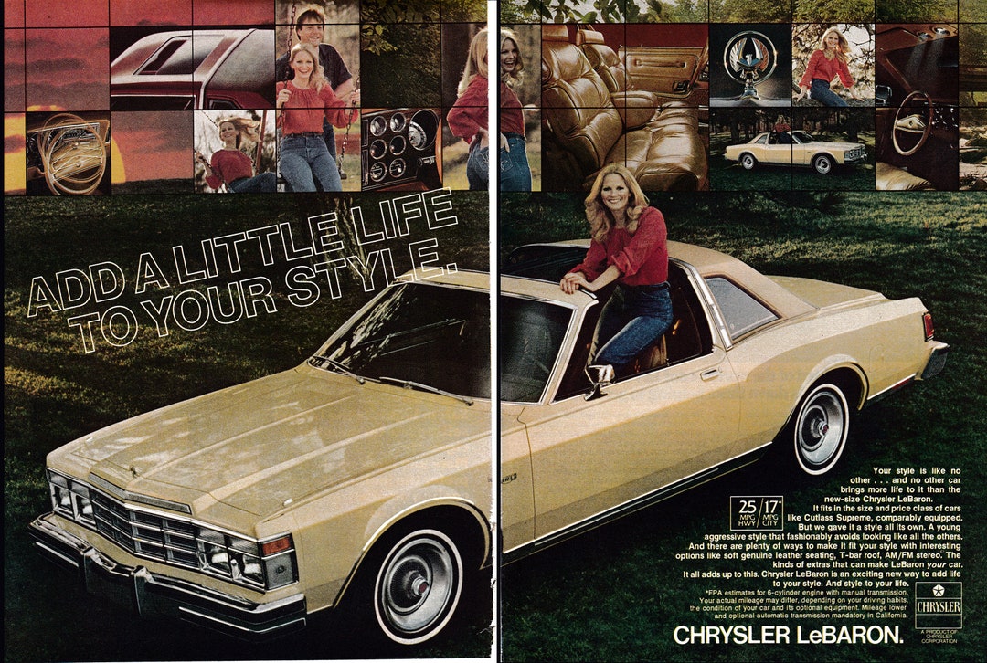 1978 Chrysler Lebaron-t-bar Roof-2 Door Sedan-original 2 Page Magazine ...