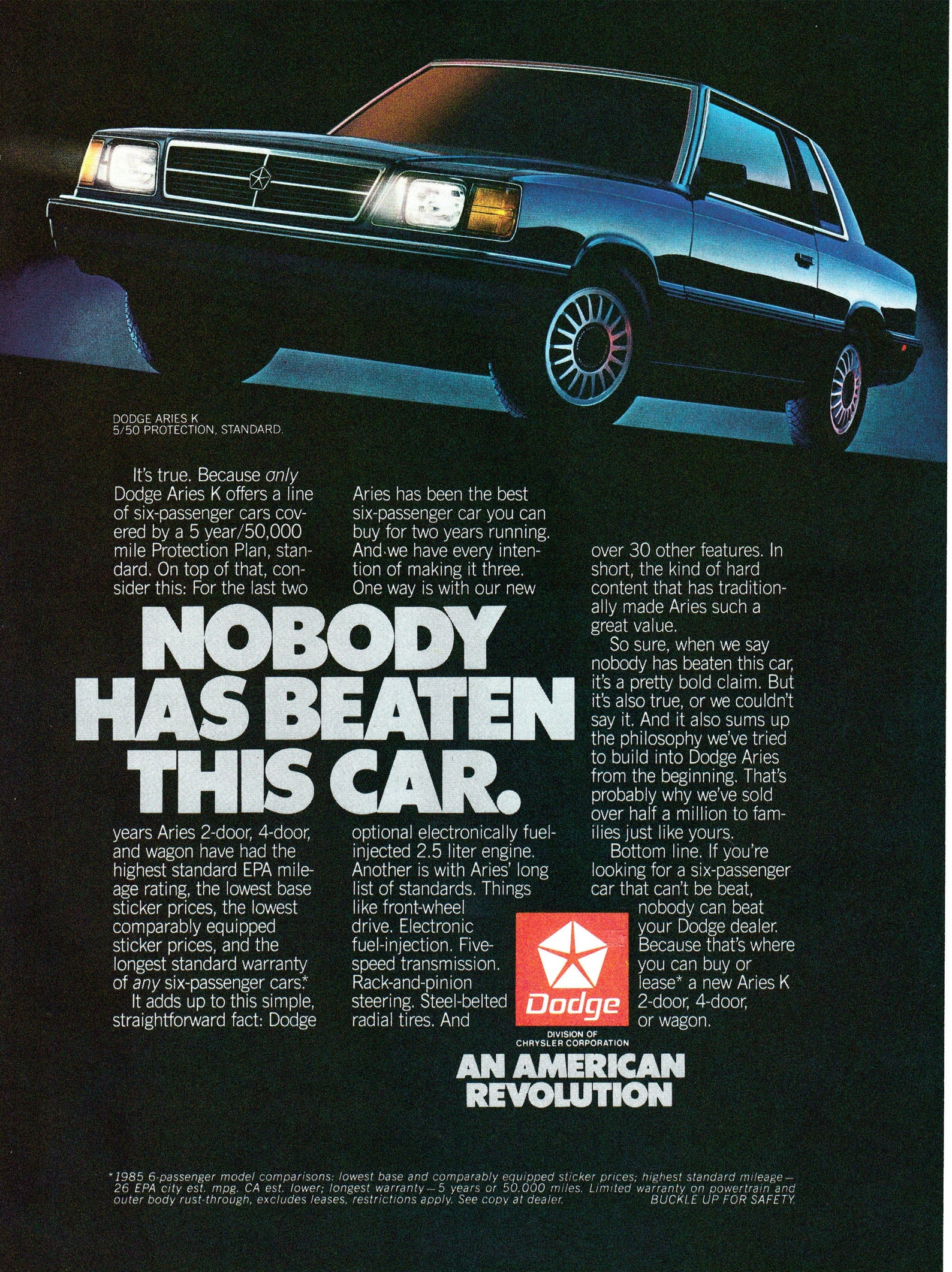 1985 Dodge Aries K-2.5 Liter Fuel Injected Engine-original | Etsy