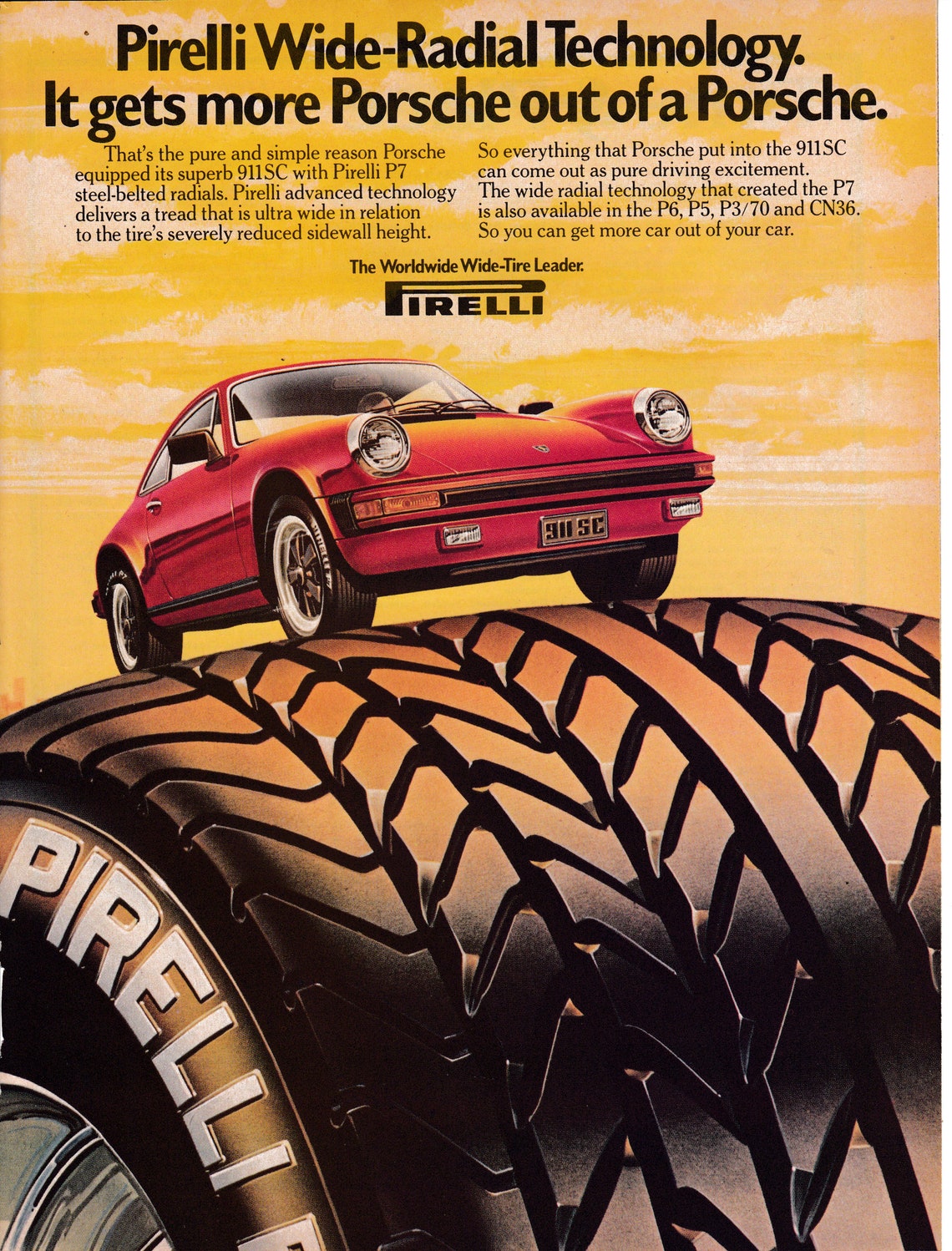 1980 Porsche 911sc-red-pirelli Tire Original Magazine Ad - Etsy Canada