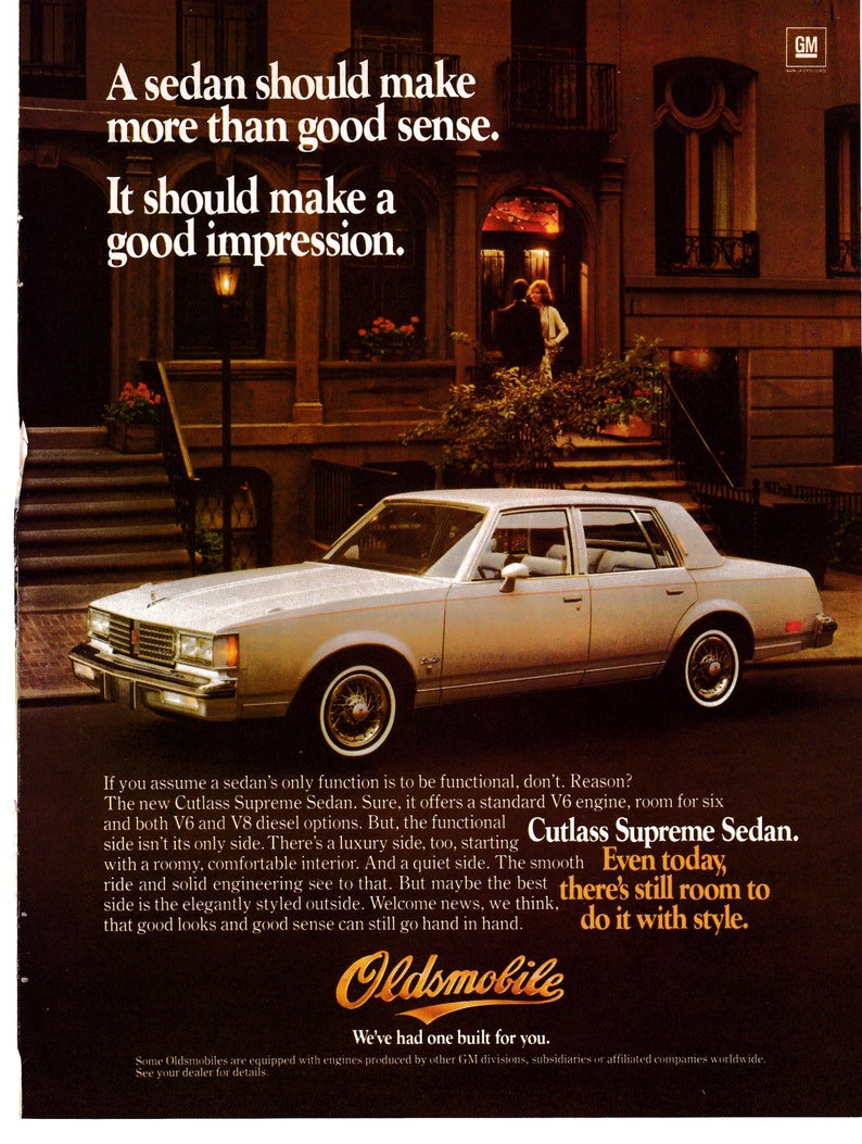 1981 Oldsmobile Cutlass Supreme Sedan Original Magazine Ad-v-6 - Etsy ...