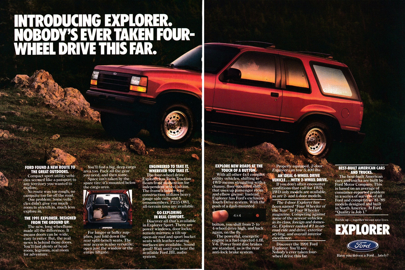 1990 Ford Explorer Introduction 4 Wheel Drive Original 2 Page - Etsy