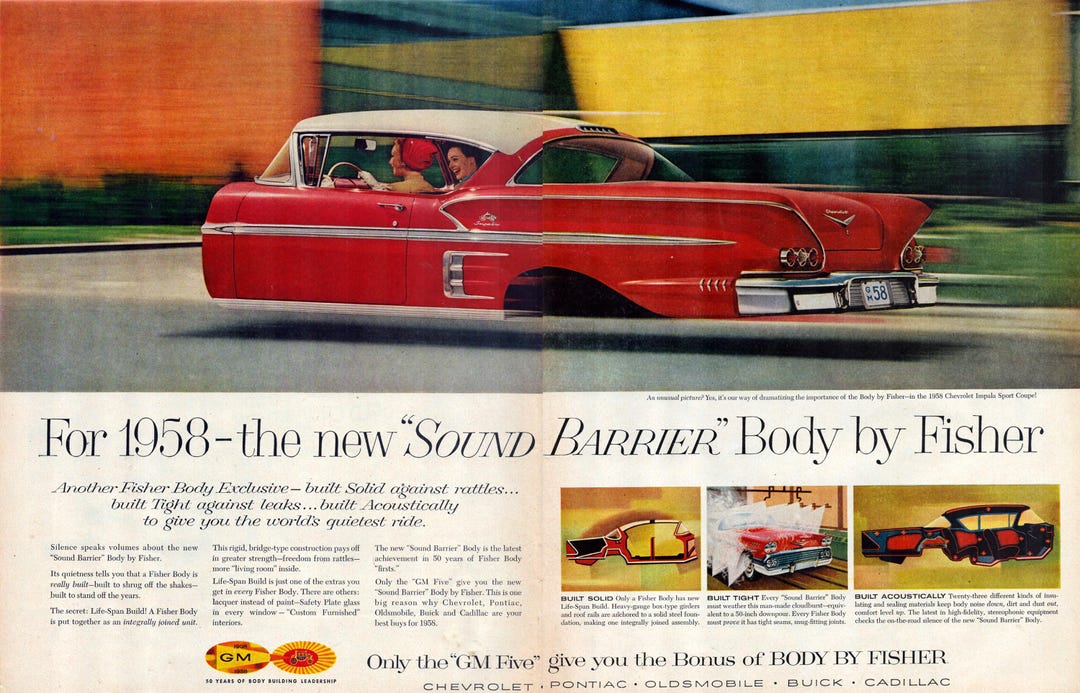 1958 Chevrolet Impala Sports Coupe Body by Fisher Original 13.5 * 10.5 ...