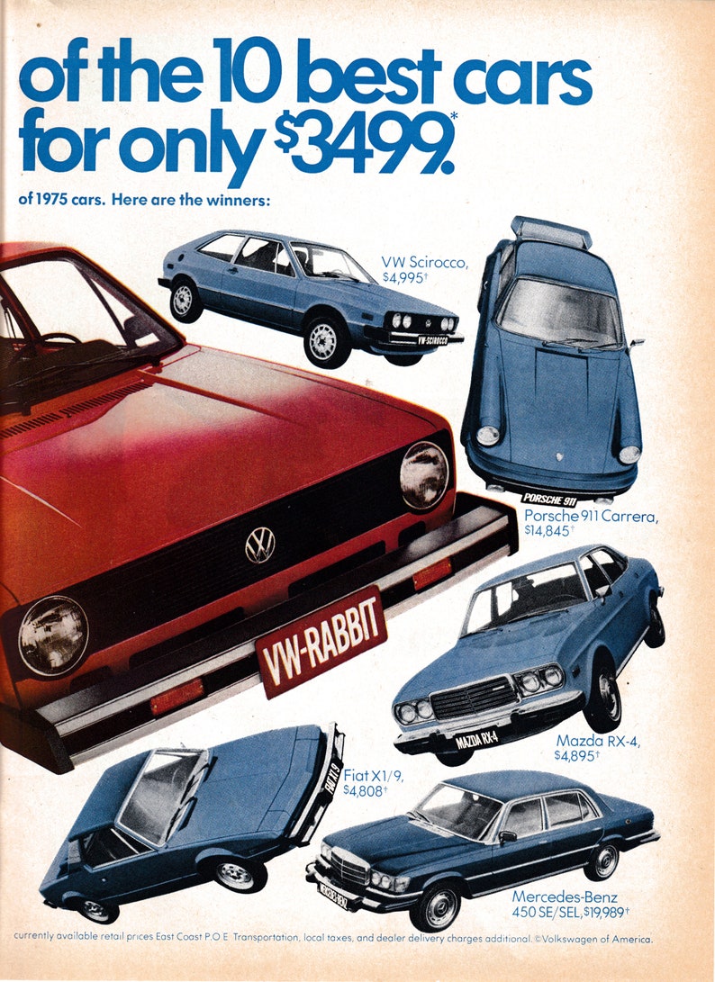 1976 VW Rabbit 1 of 10 Best Cars for 76-volkswagen-original 2 - Etsy