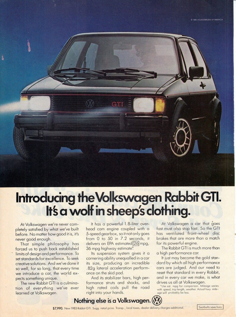 1983 VW Rabbit Gti-like Wolf in Sheep's Clothing Volkswagen Original ...