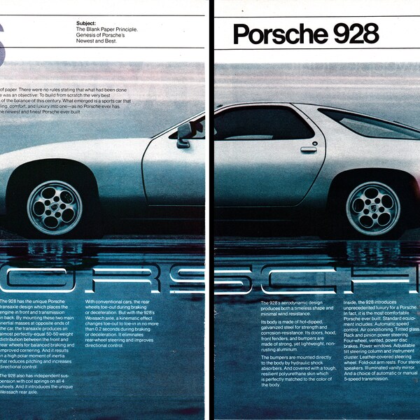 Porsche Poster 928 - Etsy