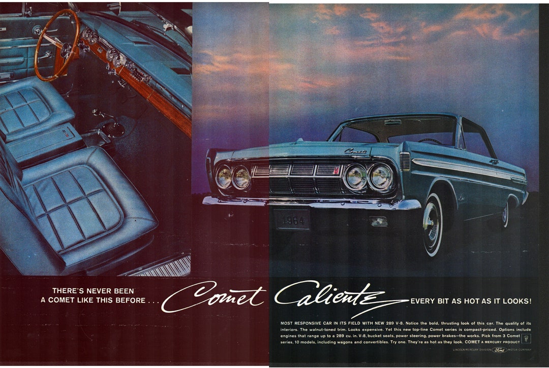 1964 Mercury Comet Caliente 289 Hp V-8 Original 2 Page 13.5 * 10.5 ...