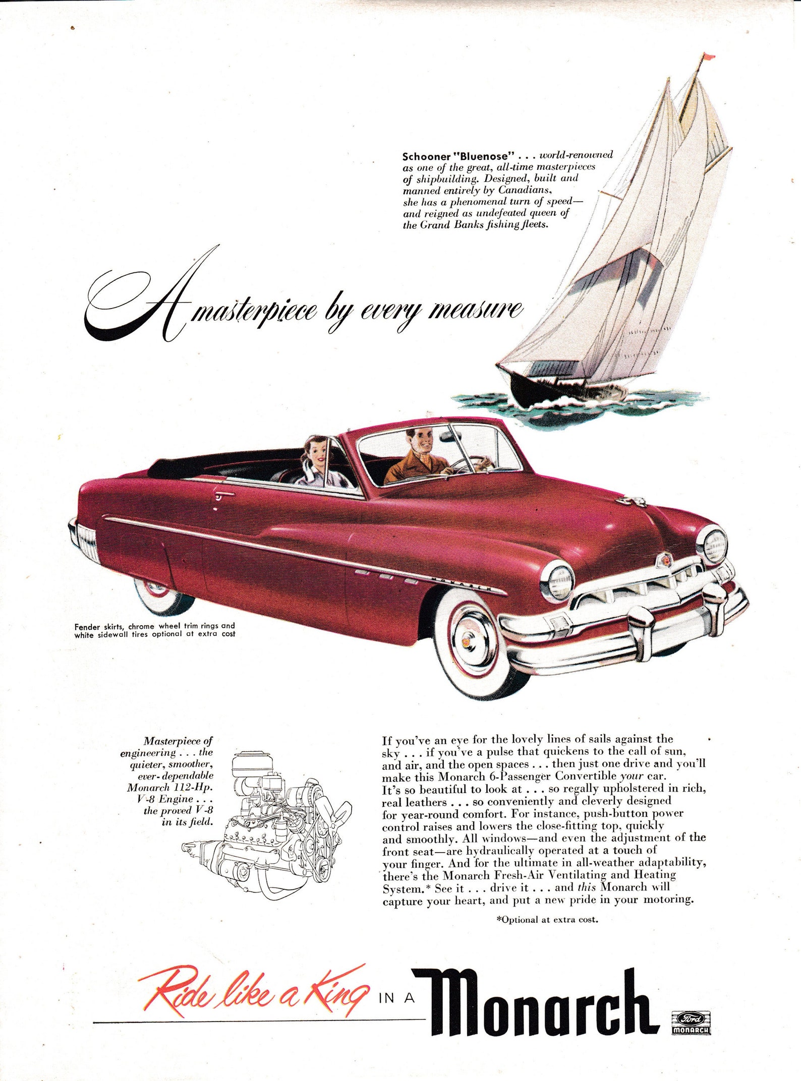 1950 Mercury Monarch Convertible Red Original Magazine Ad - Etsy