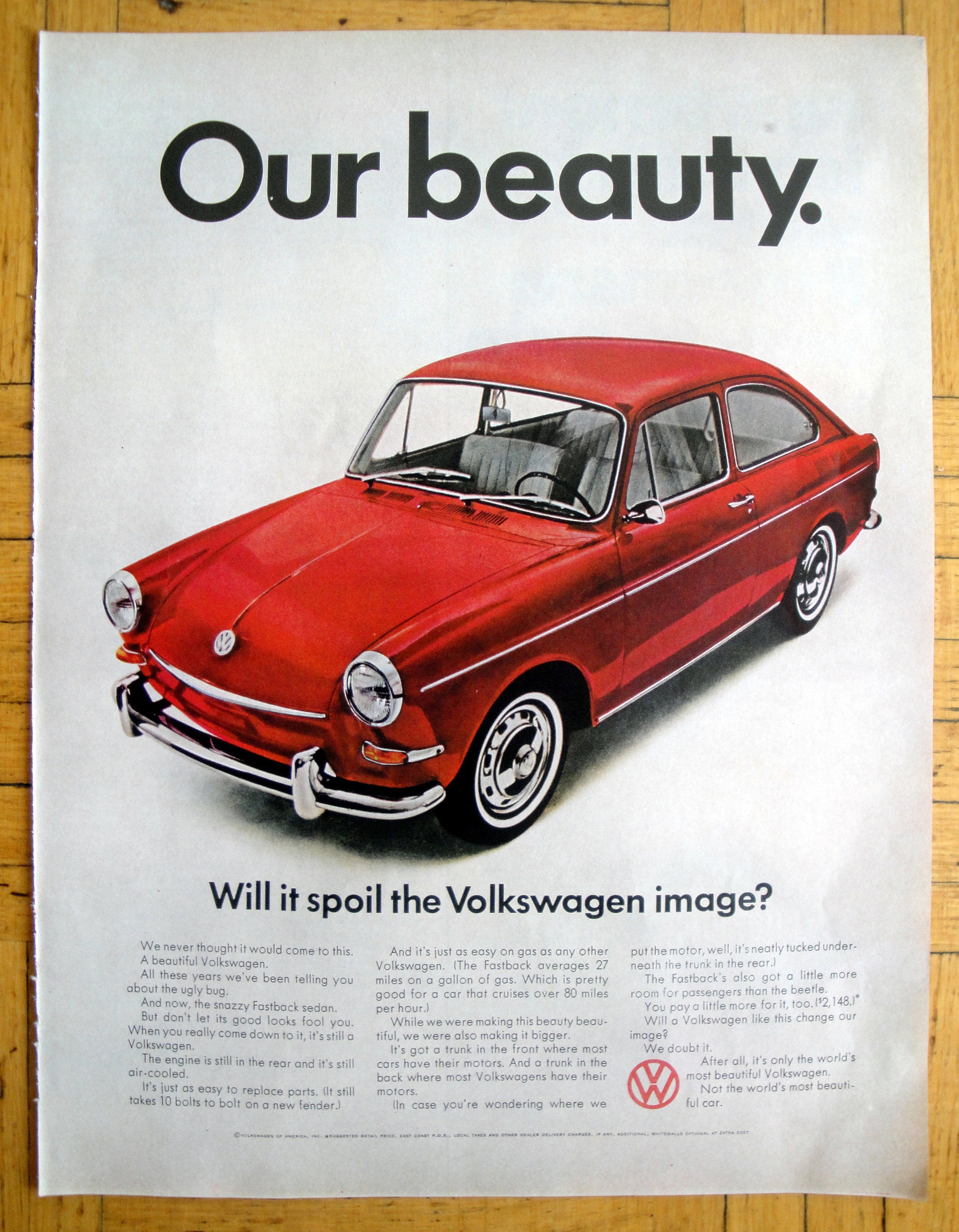 1967 VW Fastback Sedan Our Beauty-red Volkswagen-original 13.5 10.5 ...