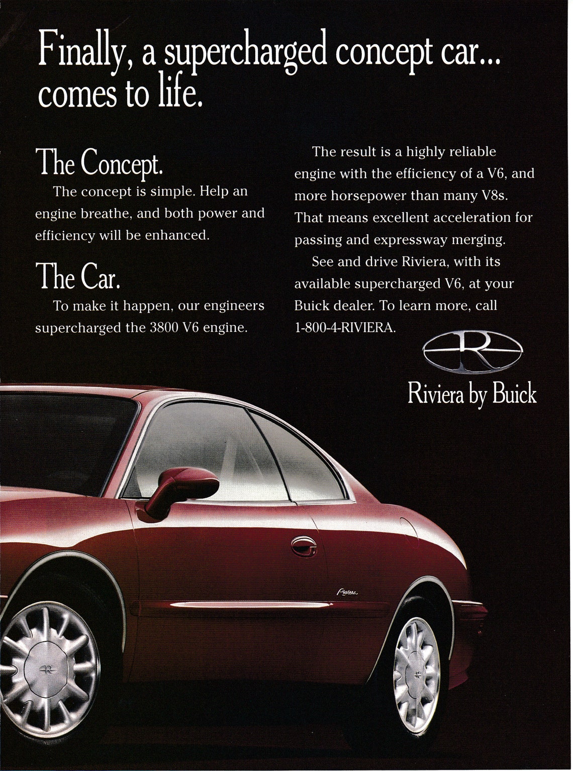 1994 Buick Riviera Red Supercharged V-6 Original 2 Page | Etsy