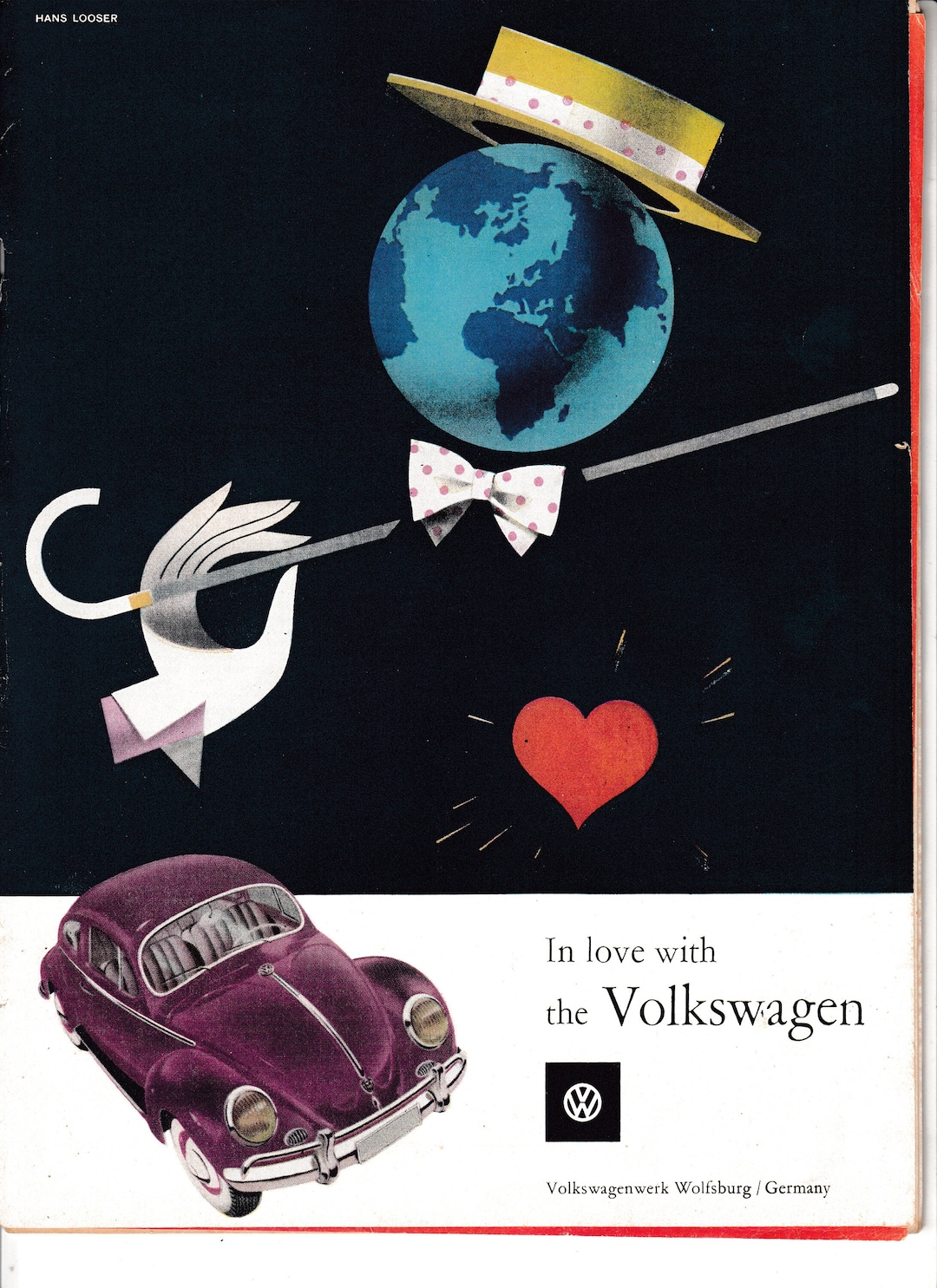 1955 VW Beetle Bug Ad Volkswagen With Complete Original Magazine ...