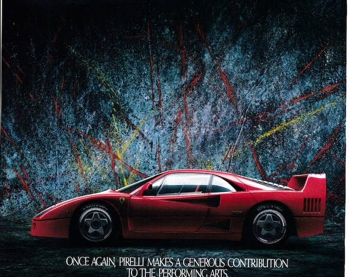 1988 Ferrari F40 Red Pirelli Tire Original Magazine Ad - Etsy