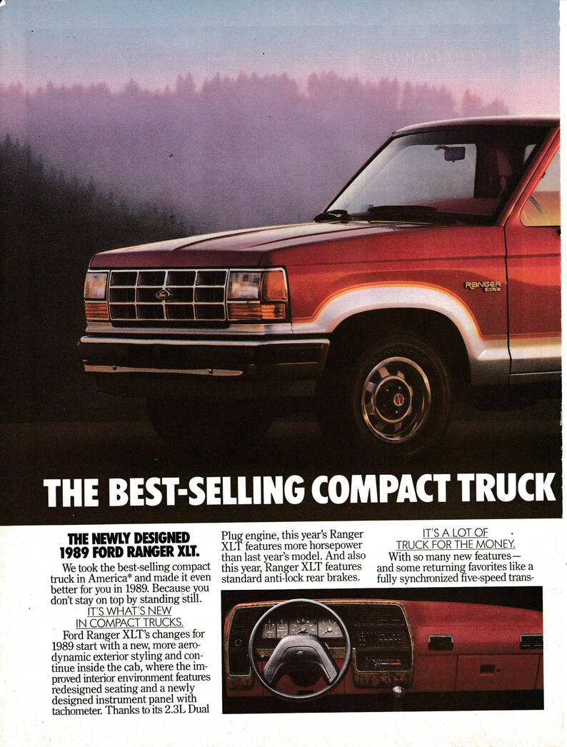 1989 Ford Ranger XLT Compact Truck 2.3 Liter Engine Original 2 | Etsy