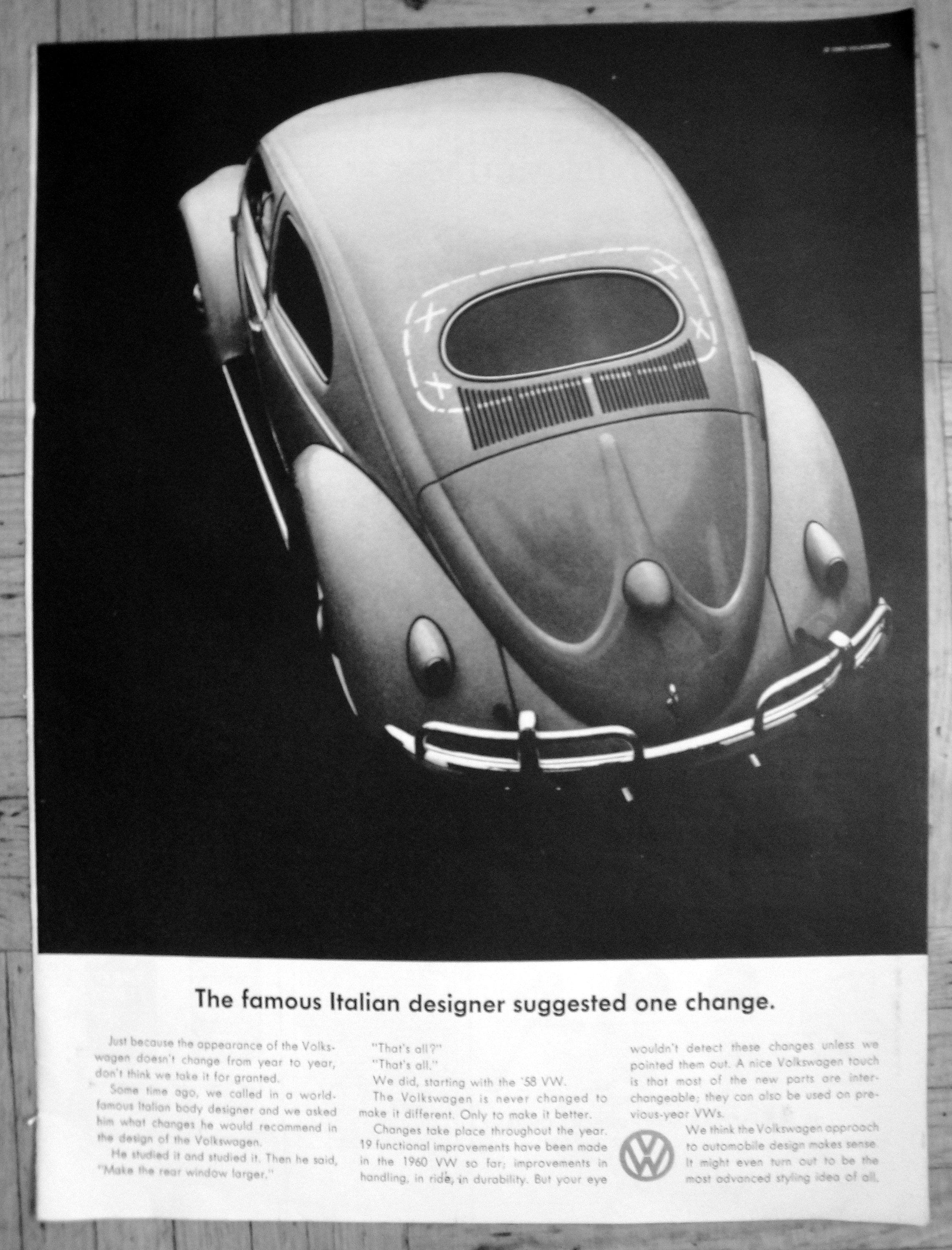 1960 VW Beetle Enlarge Rear Window-bug-volkswagen Original - Etsy