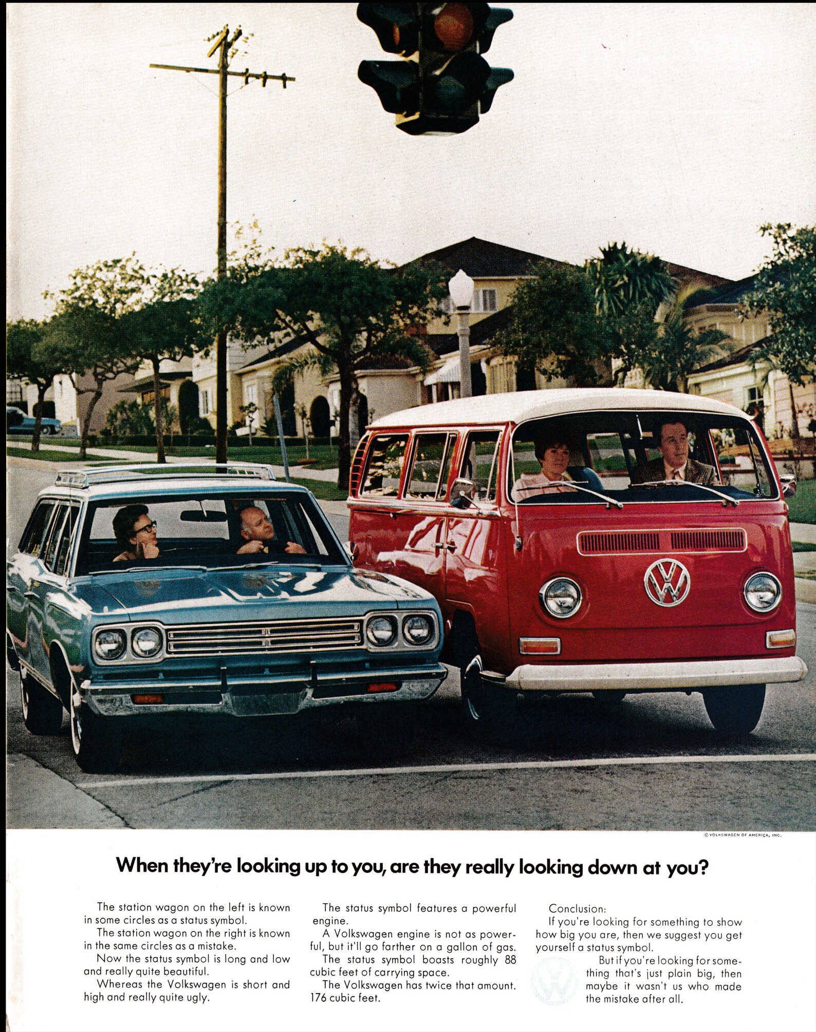 1969 Vw-station Wagon Mini-bus-red-looking Down-original 13.5 - Etsy