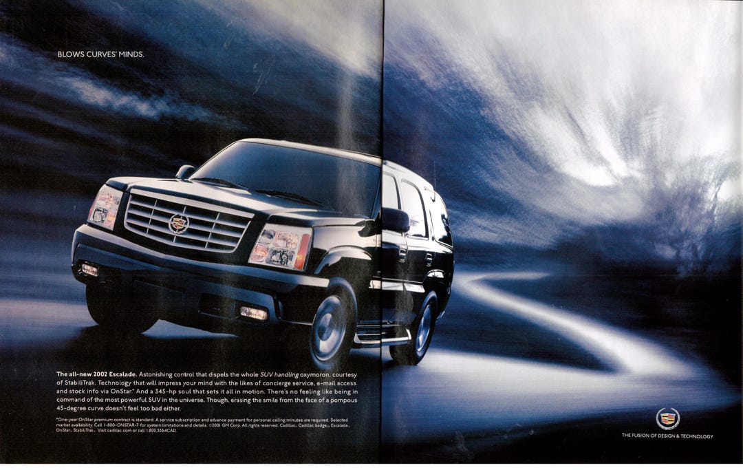 2002 Cadillac Escalade SUV Minivan Truck 345 Hp Original 2 Page ...