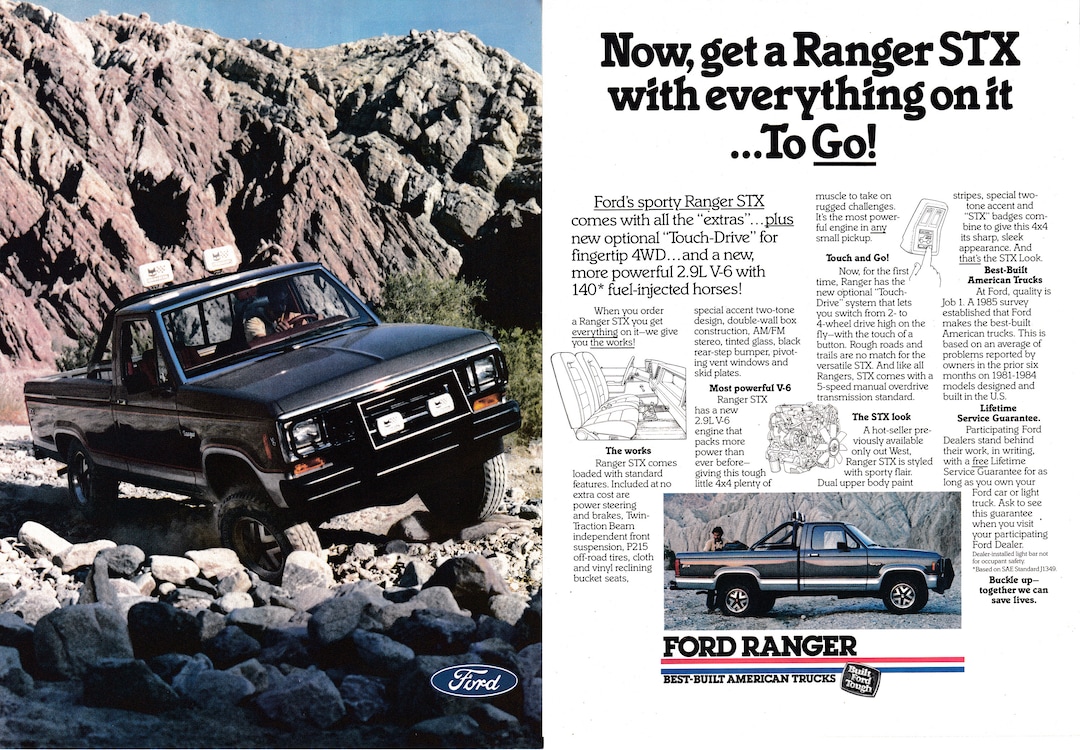 1985 Ford Ranger STX Pickup Truck Everything on It Original 2 Page ...