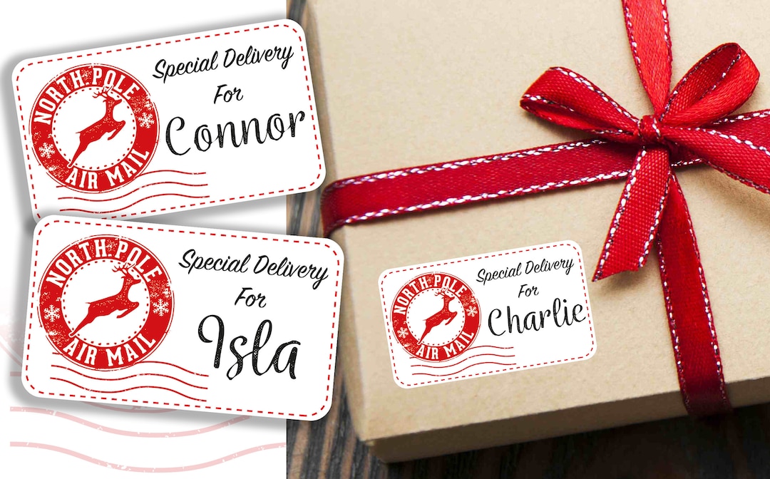 Personalised Special Delivery From Santa Christmas Present Stickers ...