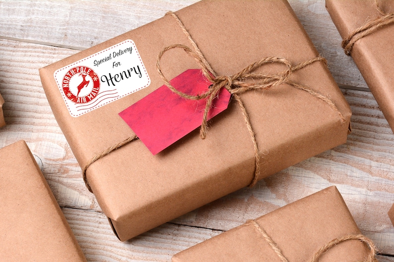 Personalised Christmas Stickers Gift Labels Special Delivery From Santa ...