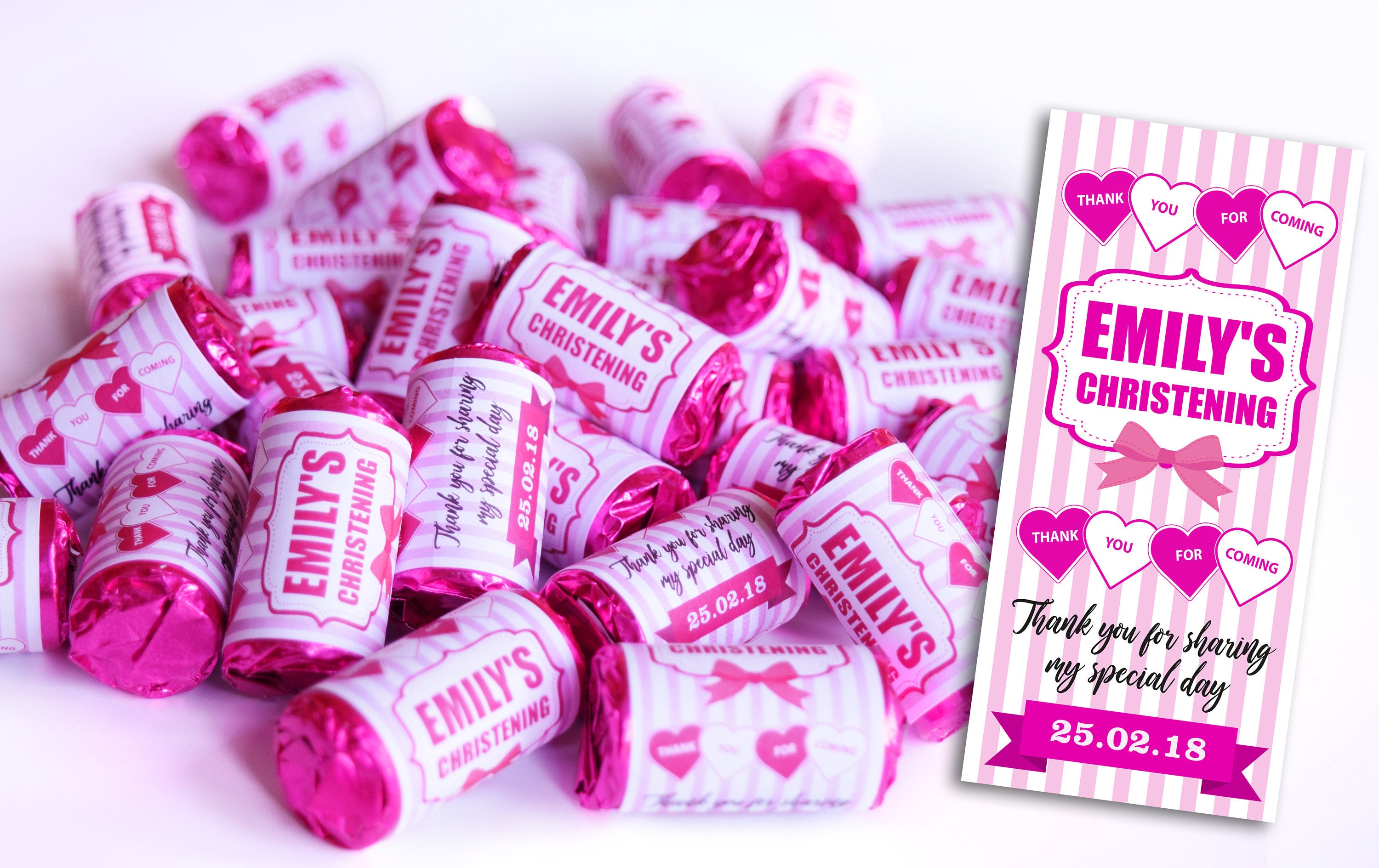 Personalised Mini Love Hearts Sweets for Baby Baptism Christening ...