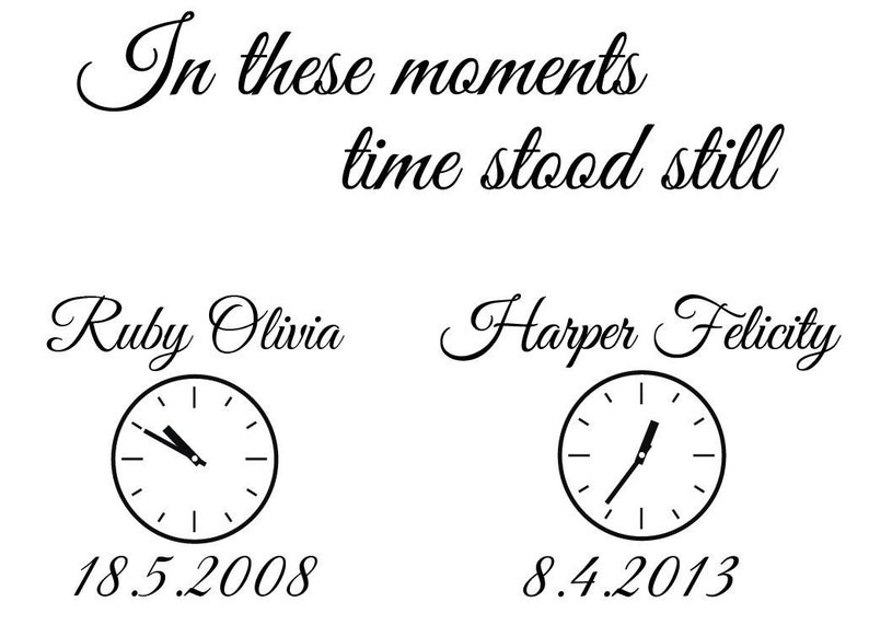 Time Stood Still Vinyl Wall Art Decal - Personalized Clock Sticker - Etsy