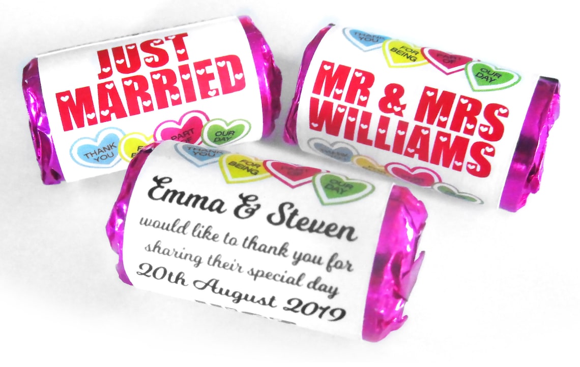 Personalised Love Heart Sweets Wedding Favours - Etsy