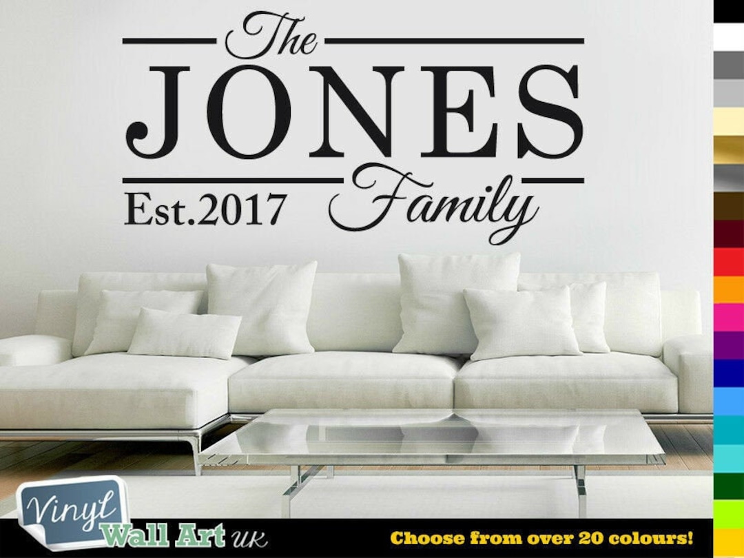 PERSONALISED FAMILY NAME Est. Vinyl Wall Art Sticker Decal Kitchen ...