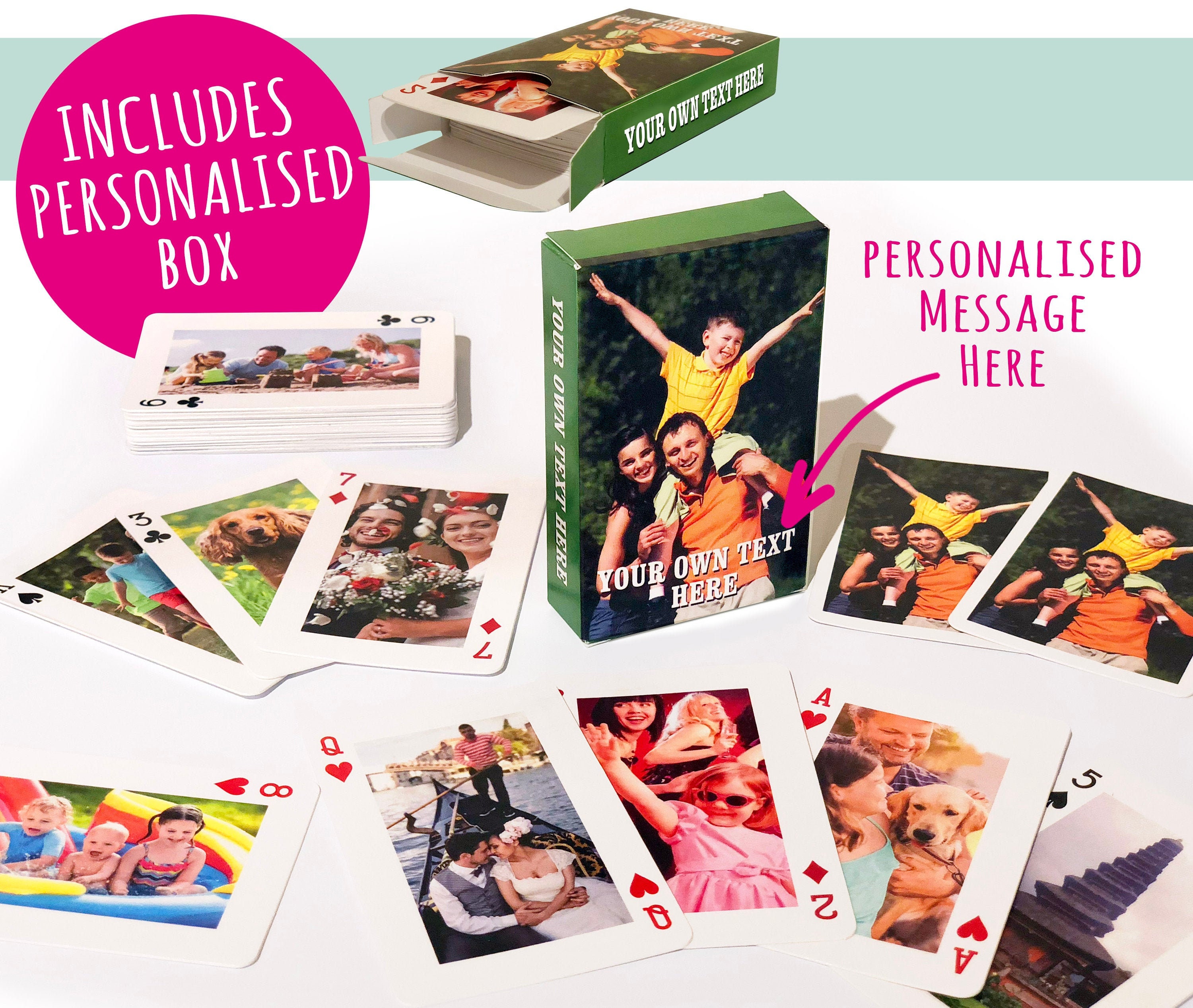 Cartes à jouer personnalisées imprimées avec votre image des | Etsy France