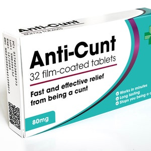 Personalised Anti-cunt Pill Box Prank Joke Tablet Box Secret Santa ...