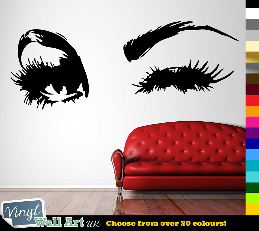 WINKING EYE Lashes Beauty Salon Vinyl Wall Art Decal Sticker Decal ...