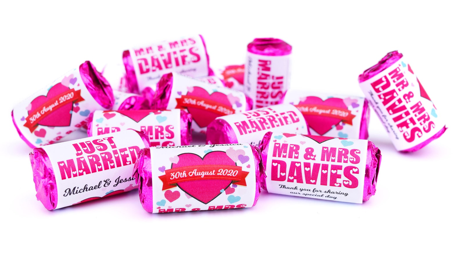 Personalised Love Heart Sweets - Wedding Favour - Etsy UK