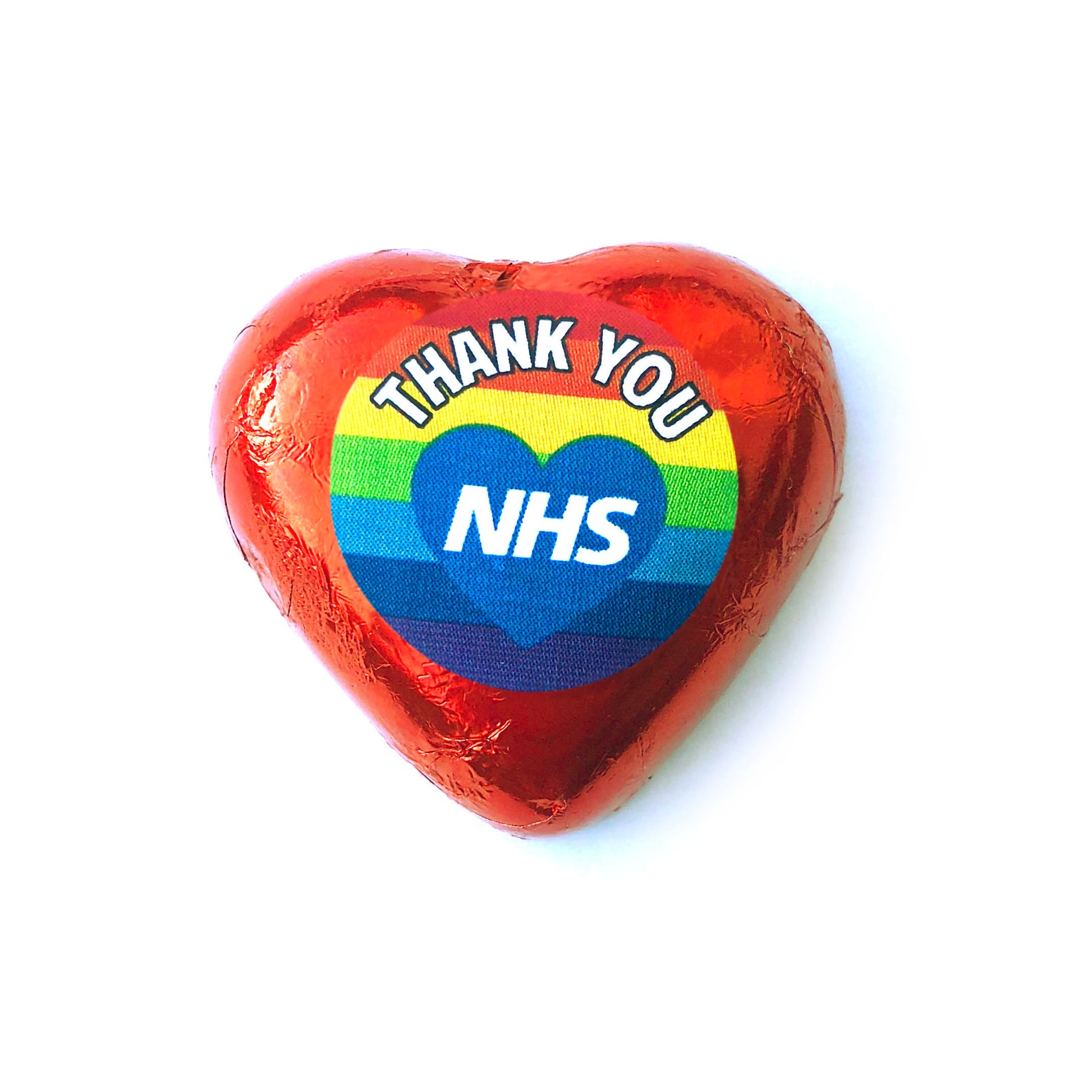 Thank You NHS Rainbow Chocolate Hearts 32mm FREE UK - Etsy