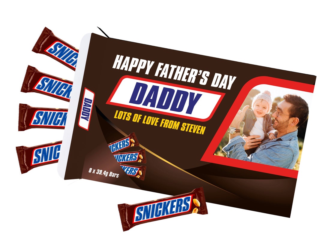 Personalised Snickers Gift Box Photo Upload Any Message Any Name Ideal ...