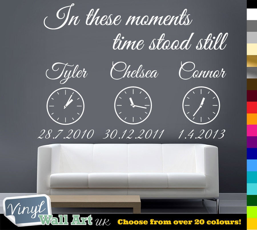 In These Moments Time Stood Still Clocks Vinyl Wall Art - Etsy UK