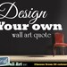 FULLY PERSONALISED Custom Vinyl Wall Art Sticker Decal - Design Your ...