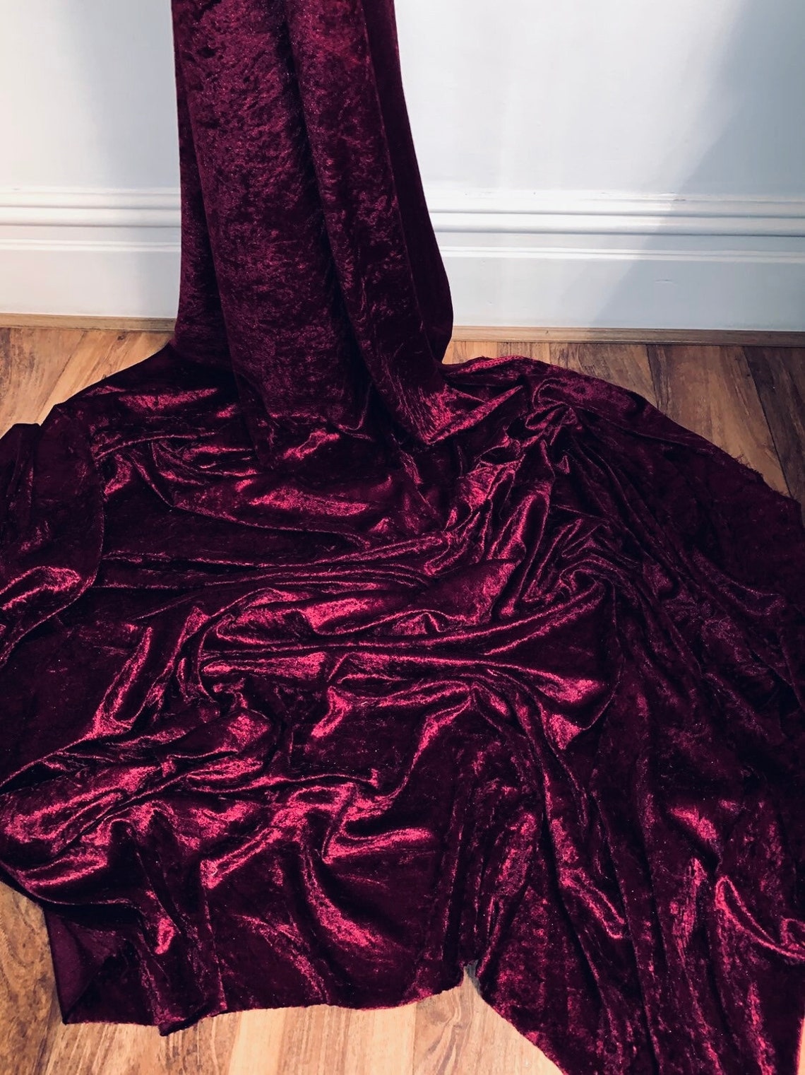 Wine Red Crushed Velvet Fabric 58'' PRICE PER METER - Etsy