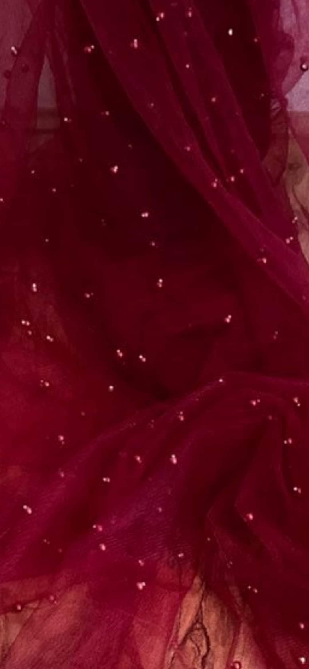 Wine Red Pearl Beaded Tulle Fabric 58'' PRICE PER METER - Etsy