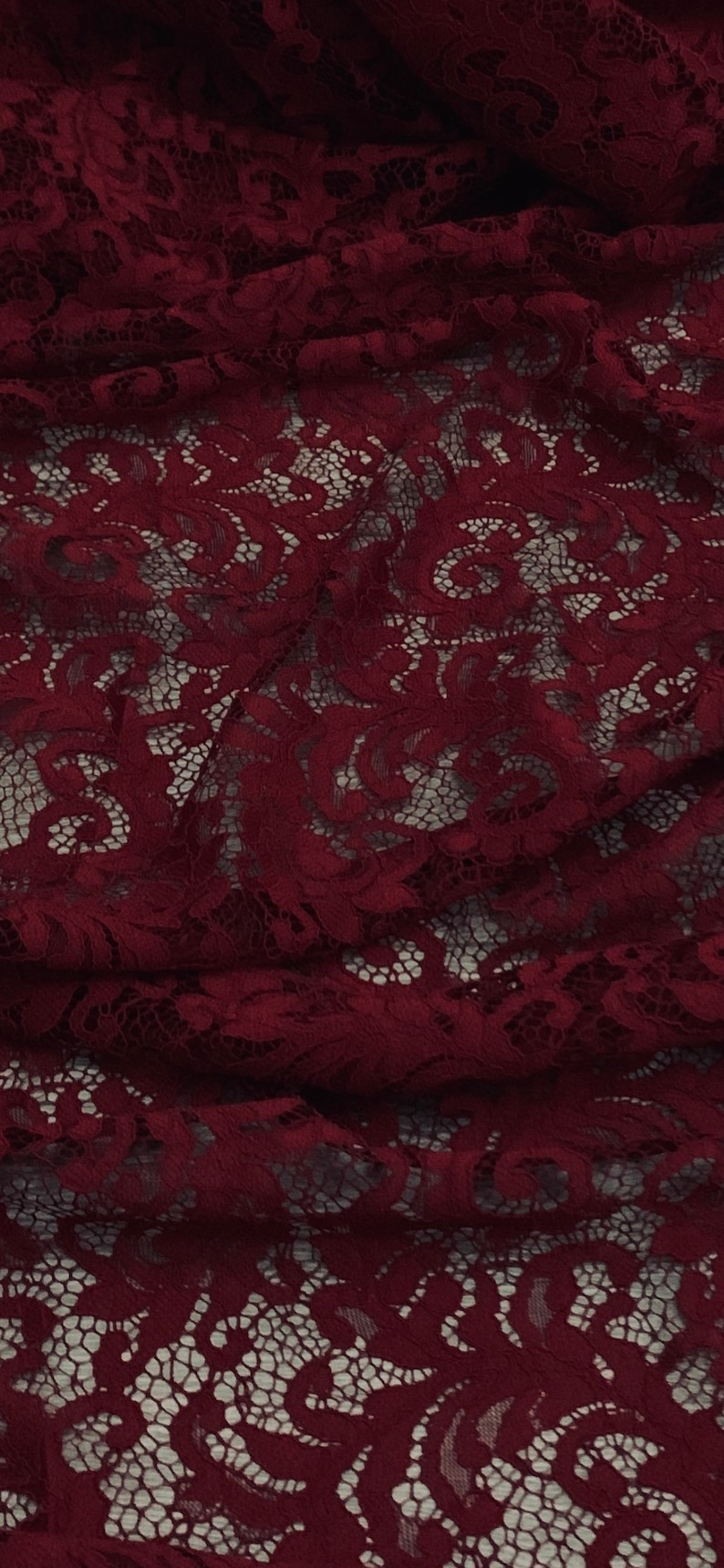 Wine Red Floral Guipure Lace Fabric 58'' PRICE PER METER - Etsy