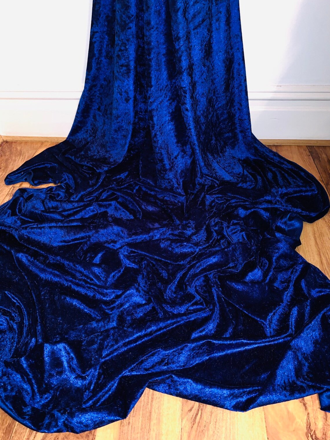 Royal Blue Crushed Velvet Fabric 58'' PRICE PER METER - Etsy