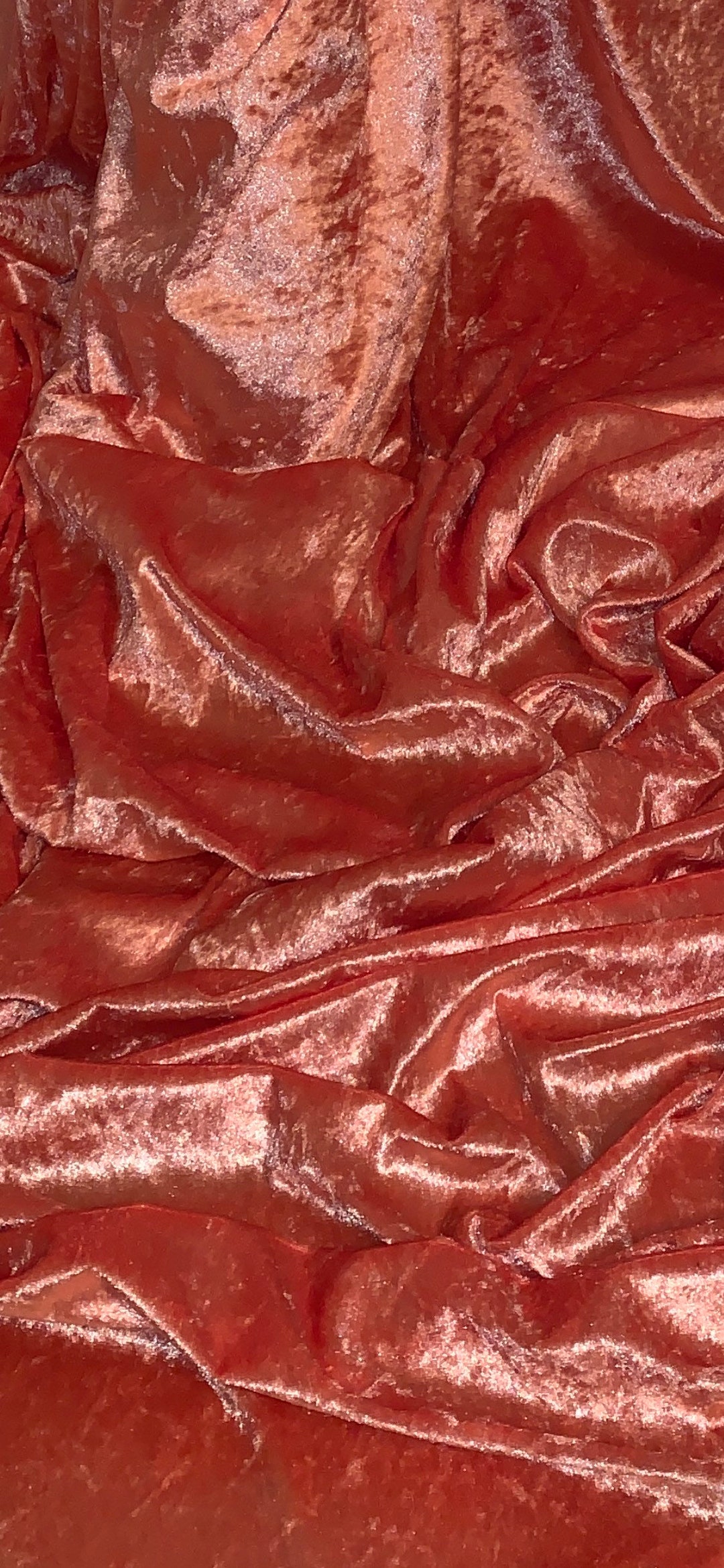 Peach Crushed Velvet Fabric 58'' PRICE PER METER - Etsy