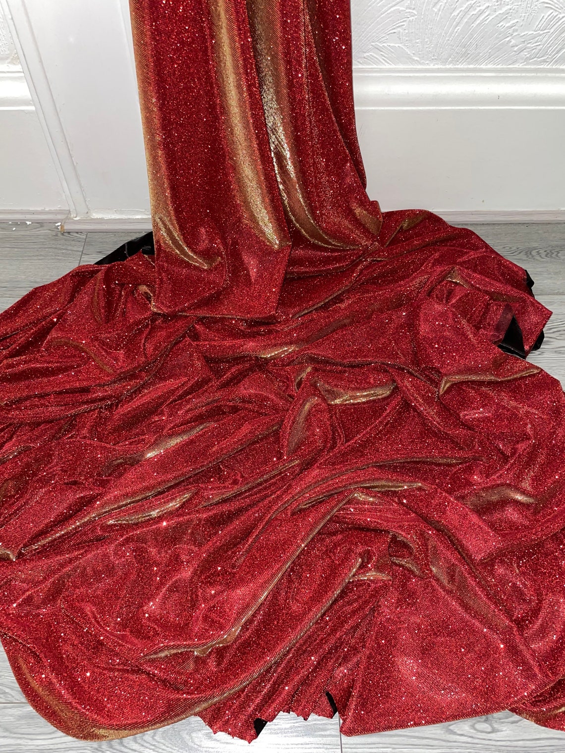 Red Gold Glitter Lurex Fabric 58'' PRICE PER METER - Etsy UK