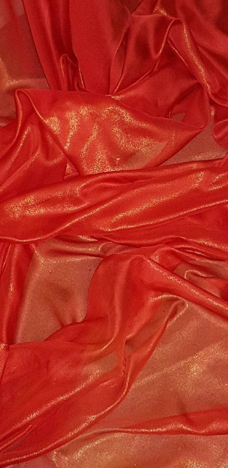 Red Gold Shimmer Chiffon Fabric 58'' PRICE PER METER - Etsy