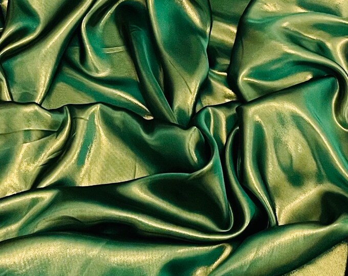Emerald Green Gold Shimmer Satin Fabric 58'' PRICE PER - Etsy